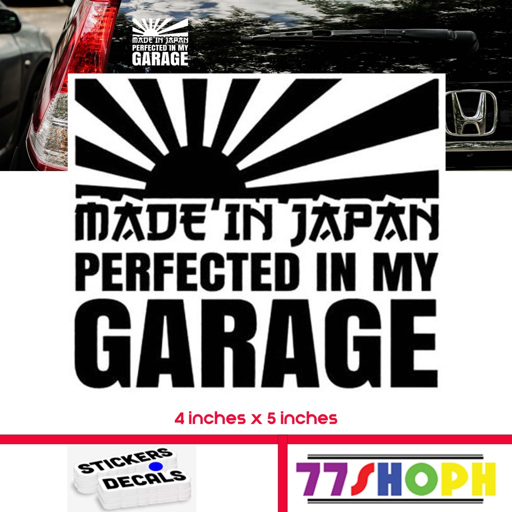 Made in Japan Perfected in my Garage Decal Sticker | Shopee Philippines