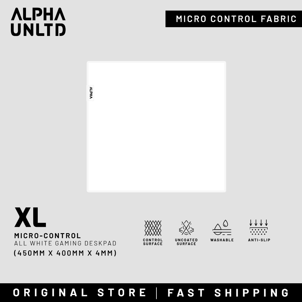 Alpha Unltd Gaming Mousepad XL White | MICRO-CONTROL | (450x400x4mm ...