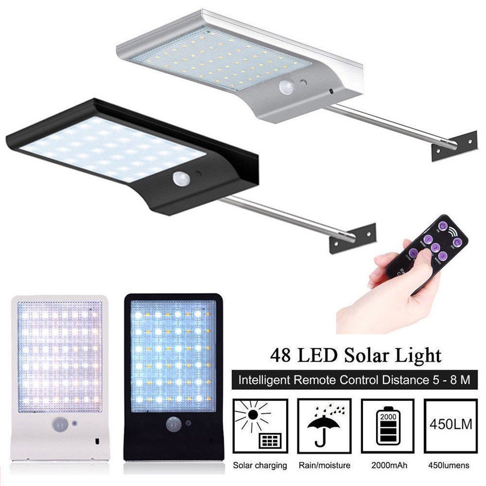 Waterproof Solar Panel Motion Sensor Light , 48 LED With rod Remote ...