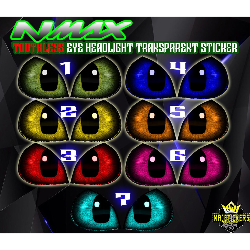 Nmax / MioSoul Headlight Toothless and Dragon Eye Sticker Transparent ...