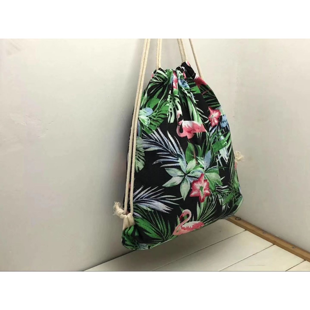 Canvas Drawstring Bag String Bag Fashion Design Back Pack | Shopee ...