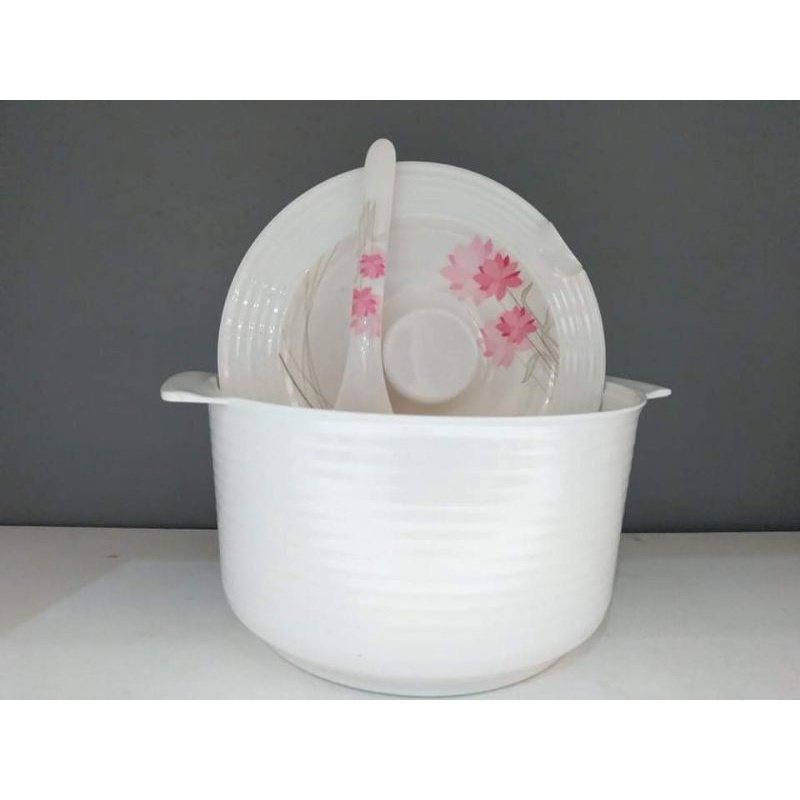 Melawares 8 inches Round Bowl with Cover and Spoon (6 Designs) | Shopee ...