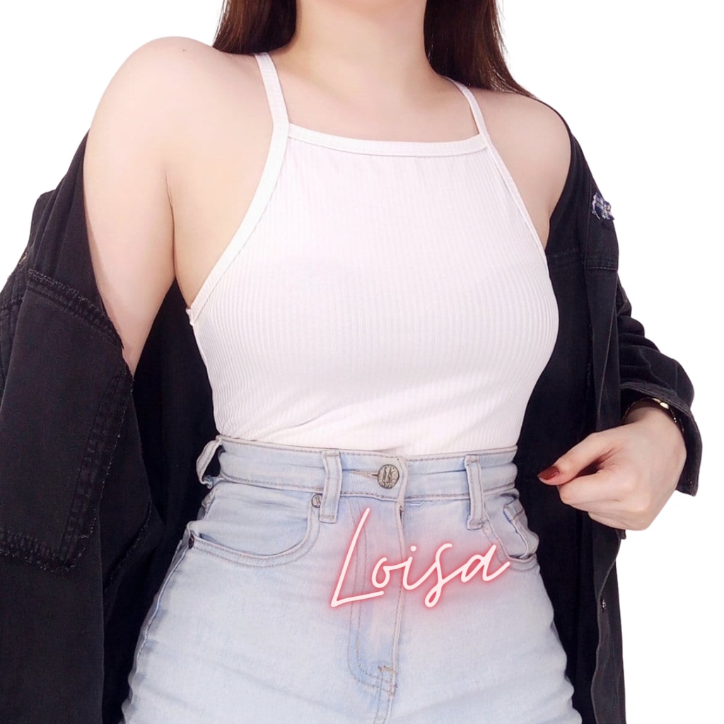 Fashionatbp Loisa Halter Rib Knit Sando Blouse | Shopee Philippines