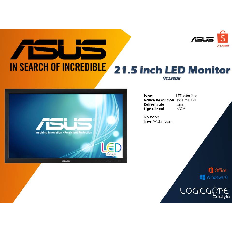 Asus 22 Inch FHD 1080 Monitor VS228DE No Stand Class B | Shopee Philippines