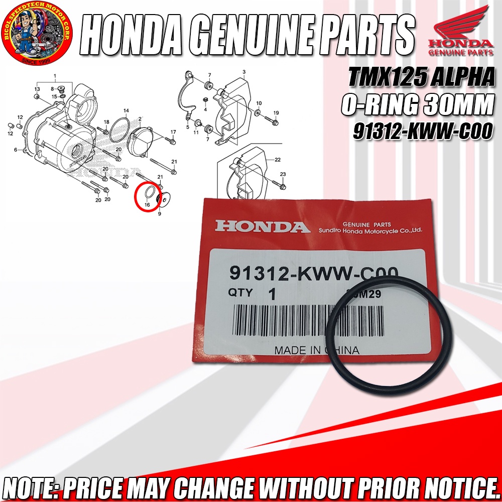 TMX125 ALPHA O-RING 30MM (HPI) (Genuine: 91312-KWW-C00) | Shopee ...