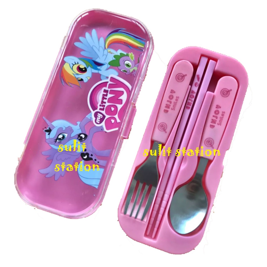 3in1 MLP MY LITTLE PONY SPOON & FORK STAINLESS STEEL CHOPSTICK ...