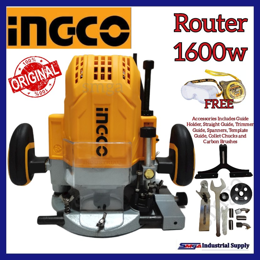 Ingco Electric Router 1600W RT160028 (free safety goggles and tape ...