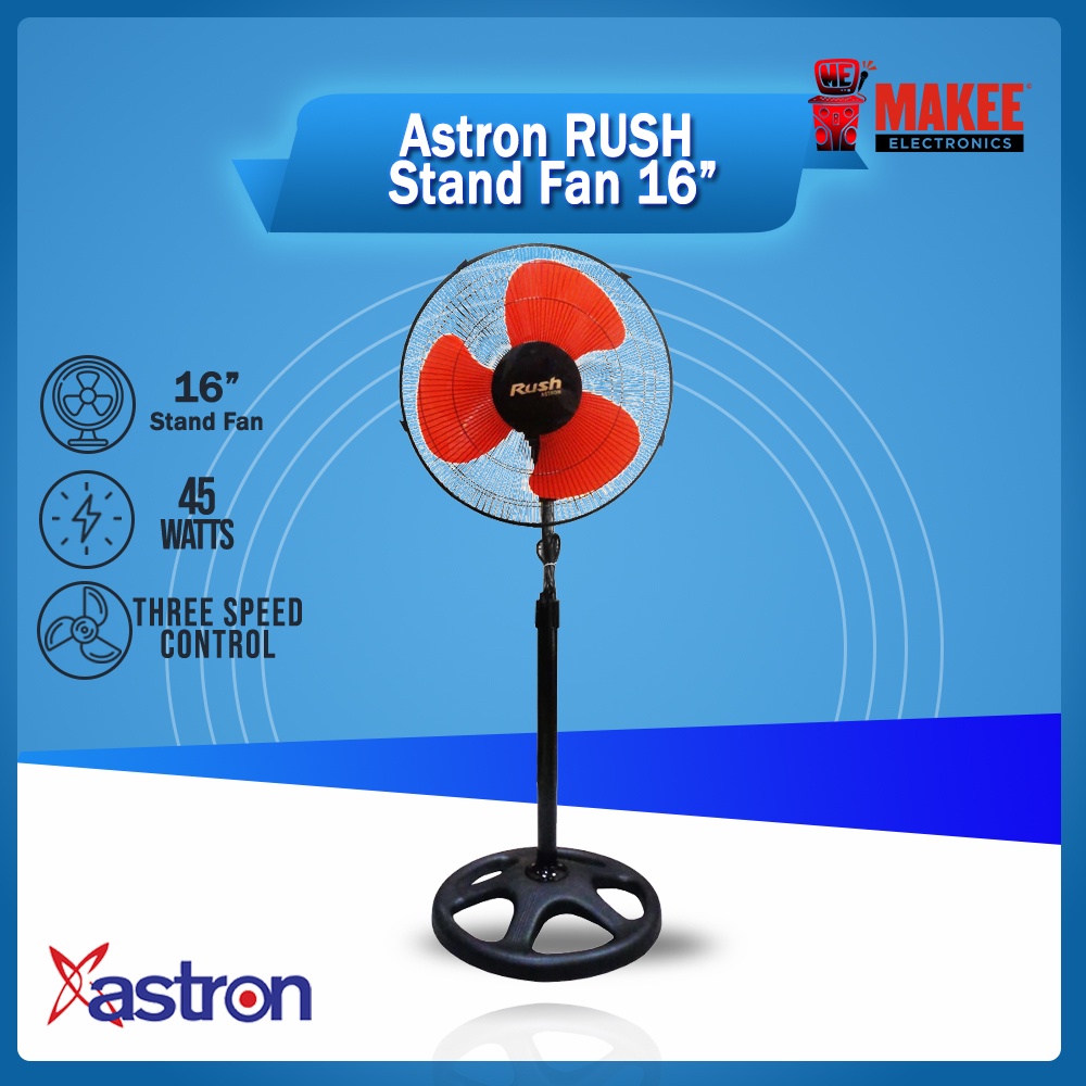 Astron RUSH Stand Fan 16” (Red) | 50W Electric Fan presyo ₱1,099