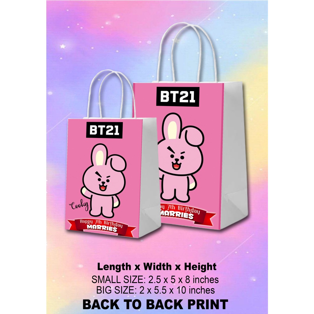 bt21 theme paperbag/lootbag (10pcs per pack) | Shopee Philippines