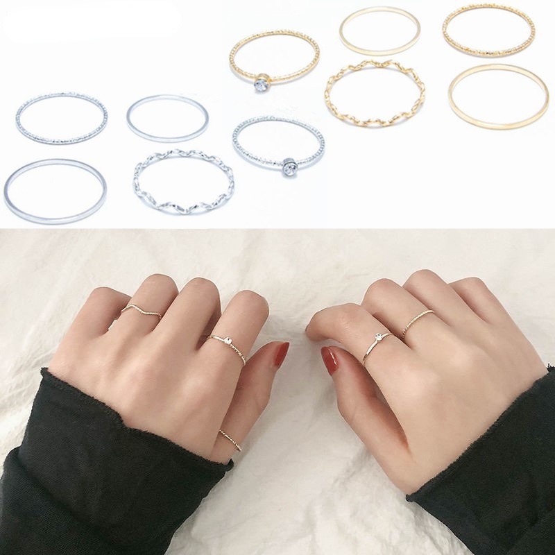 5pcs/set of rings Korean fashion accessories five-piece set of ...