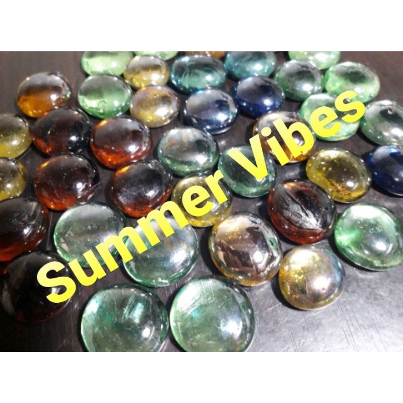 GLASS PEBBLES MARBLES ROUND FLAT JOLEN (PCS/ORDER - 30 PIECES PER ORDER ...