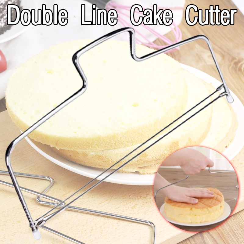 New Stainless Steel Adjustable 2-Wire Dual-Layers Cake Cutter Slicer ...