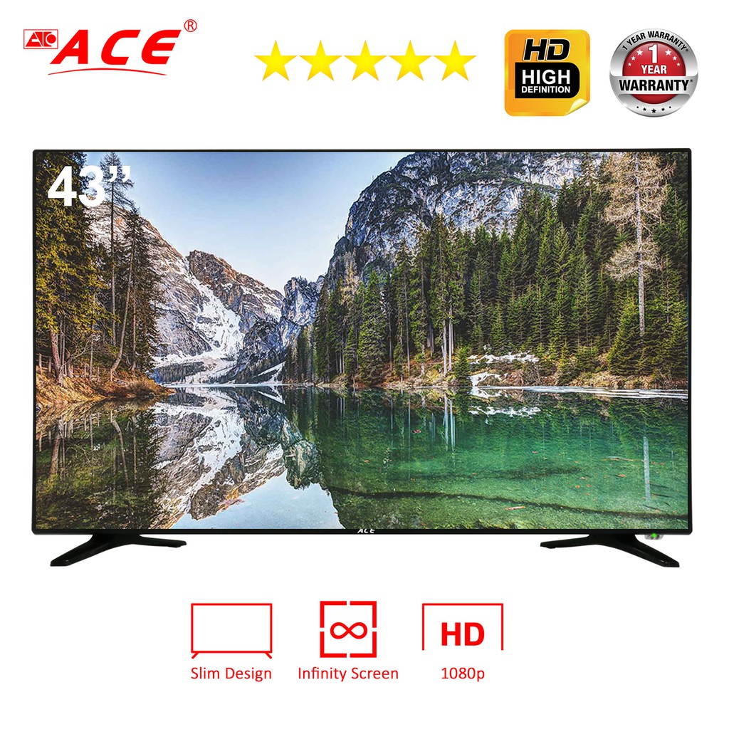 ACE 43" LED TV Black LED-909 | Shopee Philippines