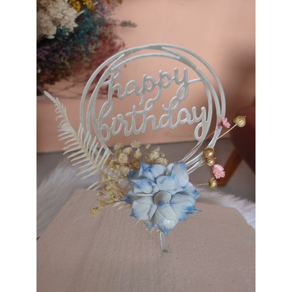 Aesthetic Cake Topper Sola and Dried Flowers | Shopee Philippines