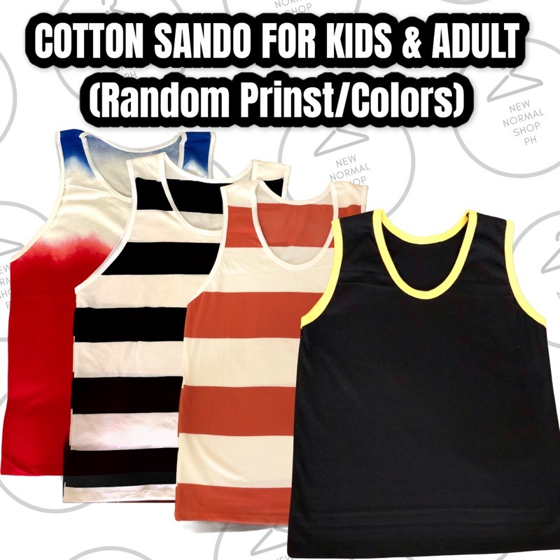 COTTON SANDO FOR KIDS & ADULT (RANDOM PRINTS & COLORS) | Shopee Philippines