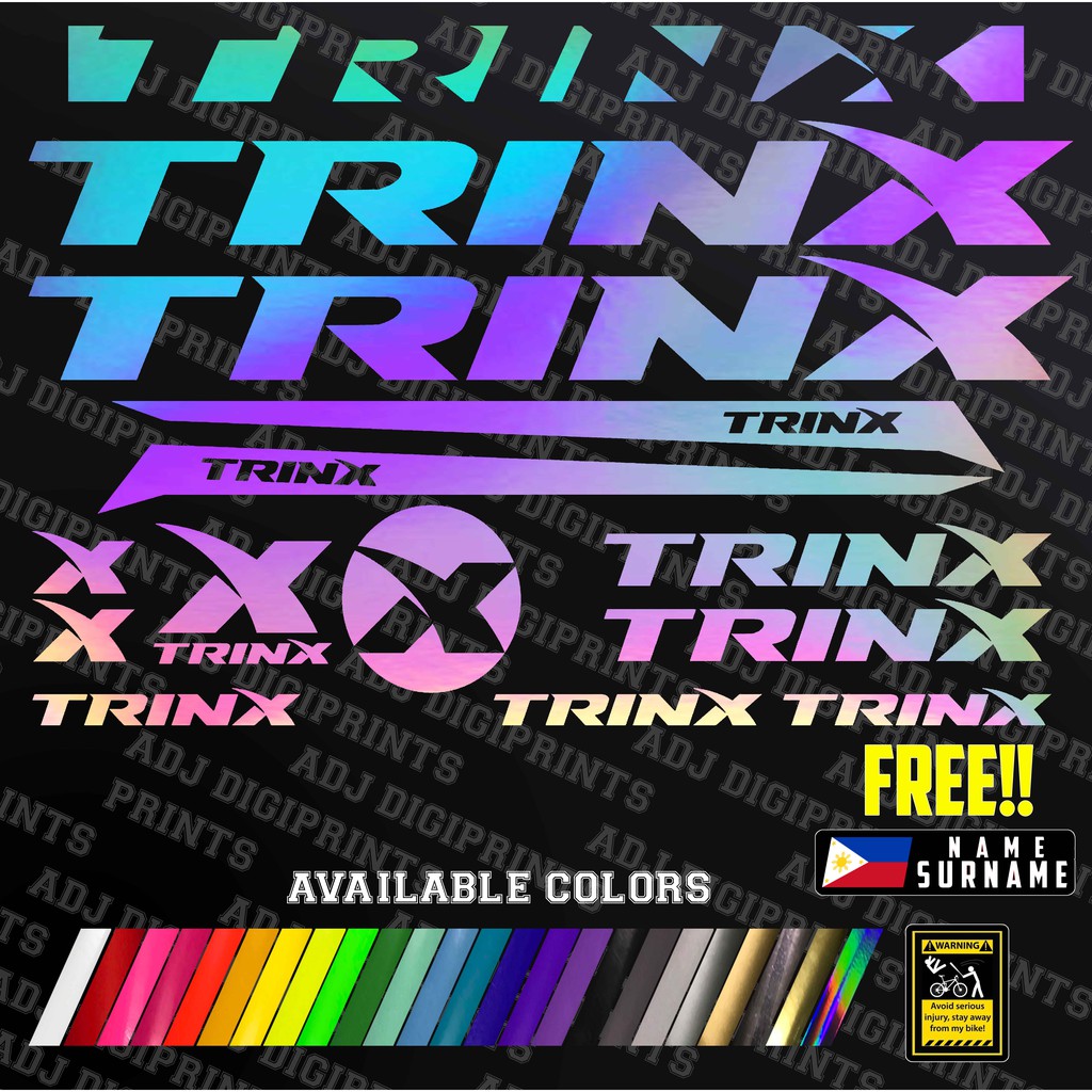 TRINX Bike Frame Set Decals Stickers MTB SPECIAL COLOR VINYL | Shopee ...