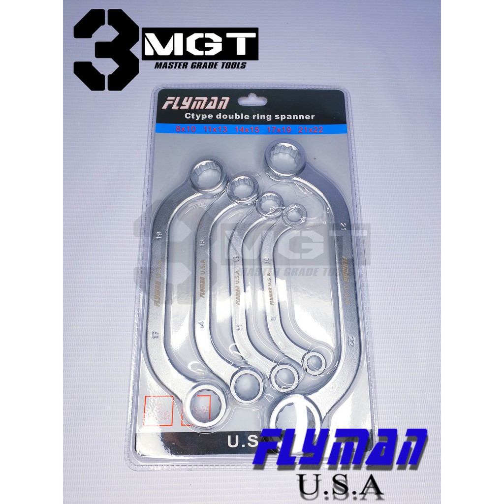 Flyman 5 Pcs. C Type Double Box Wrench Set | Shopee Philippines