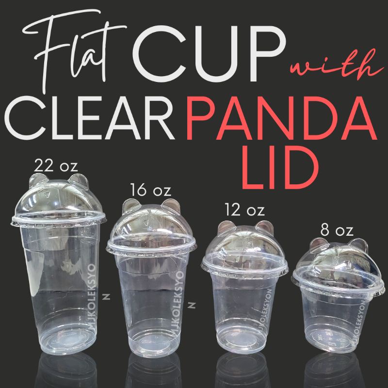 50pcs Plastic Cup with PANDA Lid Set Best for Milktea Frappe | Shopee ...
