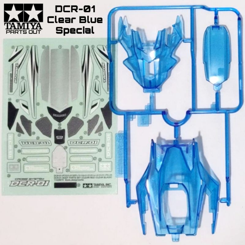 TAMIYA Cowl DCR-01 DCR01 Clear Blue Special with Sticker Parts Out Mini ...