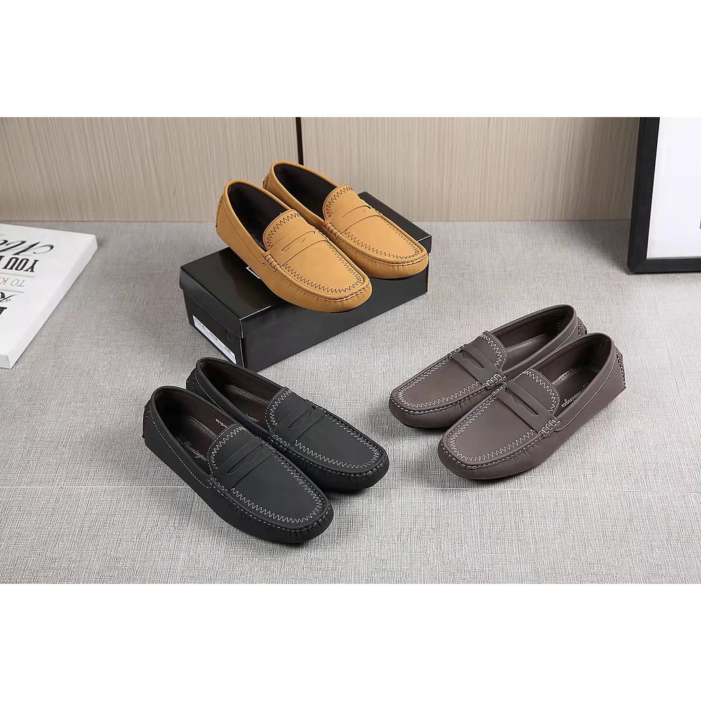 MEN'S LEATHER LOAFER TOPSIDER SHOES WY18-16 | Shopee Philippines
