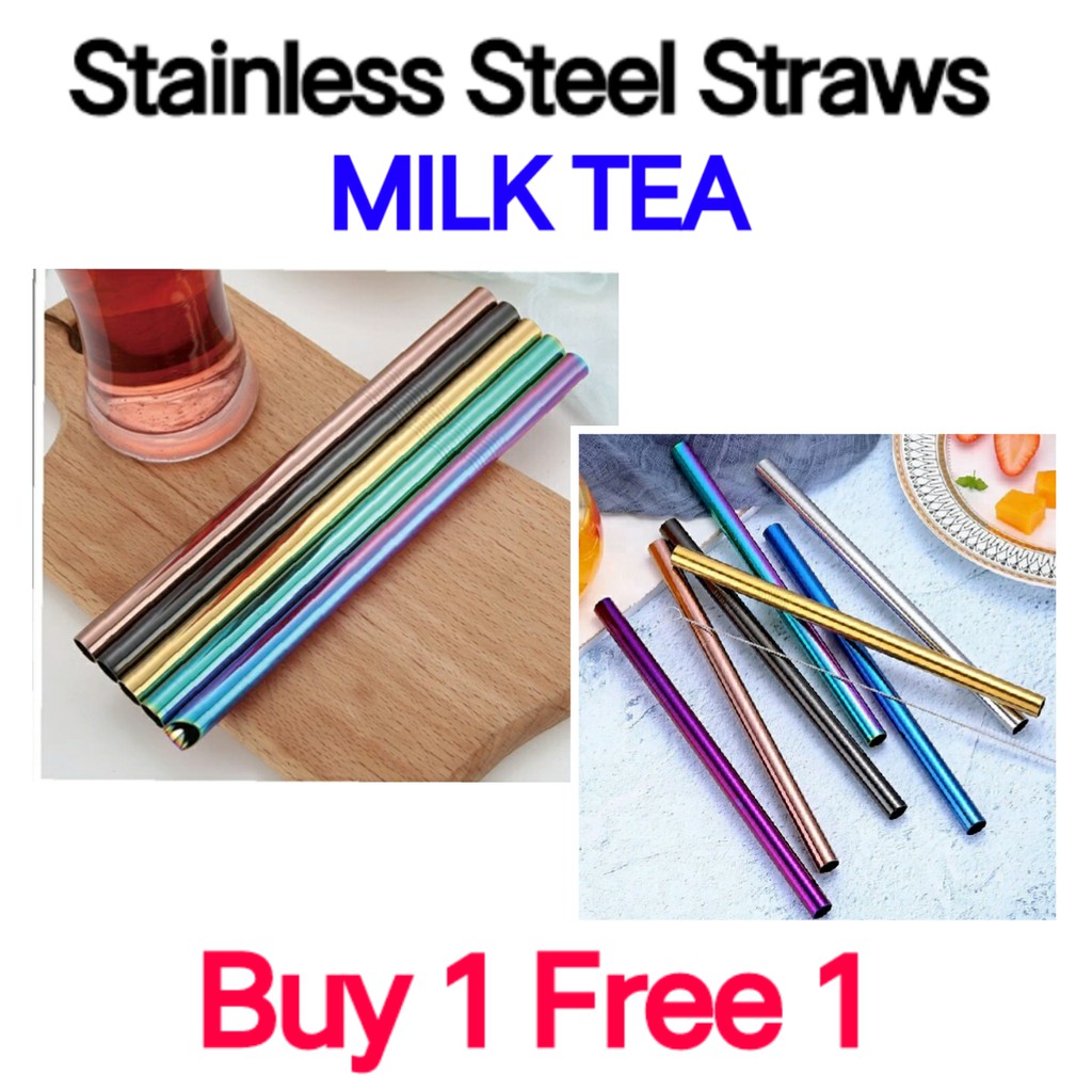 (Buy 1 Get 1 Free) Stainless Steel Milk Tea Straw - Straight Eco ...