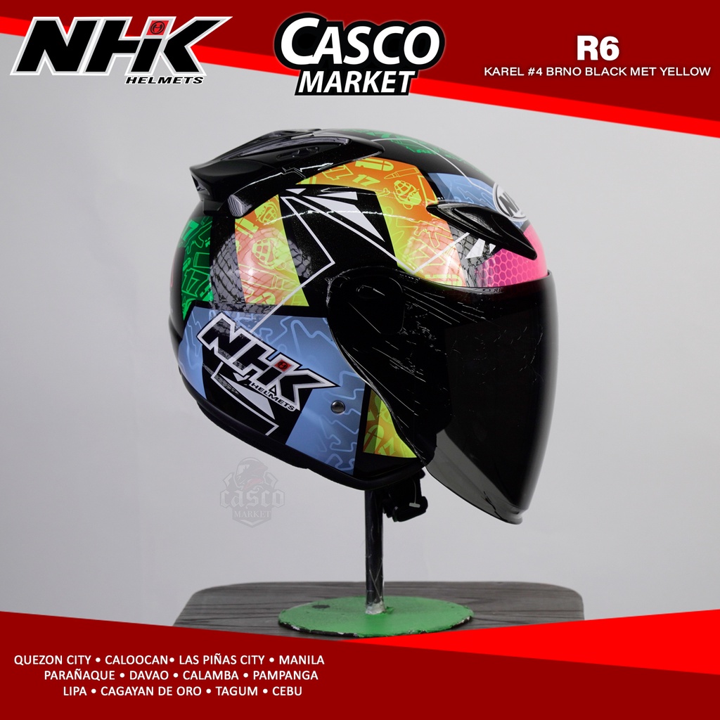 NHK R6 KAREL BRNO #4 MOTORCYCLE RIDING HELMET HALF FACE SINGLE VISOR ...