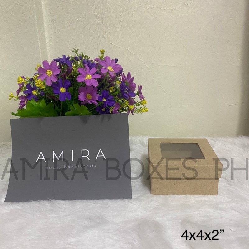 4x4x2" Square Hard Box with Window Acetate Cover (Customizable ...