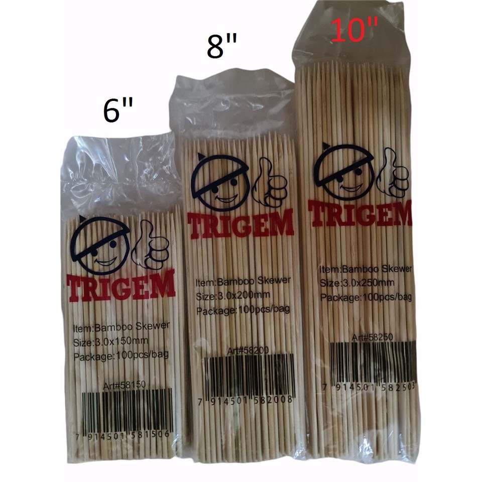 Trigem BBQ Stick 6 inches 8 inches 10inches 12 inches | Shopee Philippines