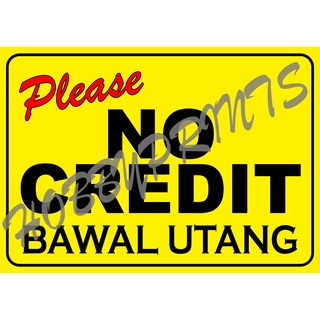 Laminated Signages | Bawal Utang | Signage | Sign Boards | Shopee ...