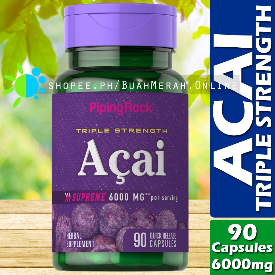 ACAI BERRY 6000mg (per Serving) x 90 Capsules Triple Strength Acai ...