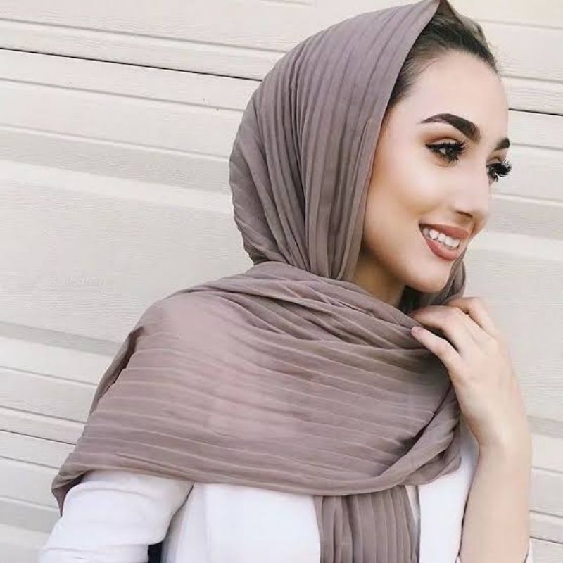 CHIFFON PLEATED HIJAB (RECTANGLE) | Shopee Philippines