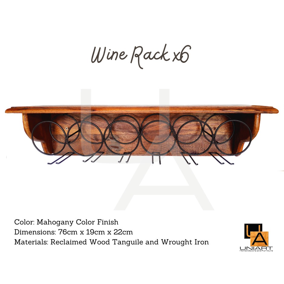 Wine Storage Wine Rack x6 High Quality Wood and Metal | Shopee Philippines