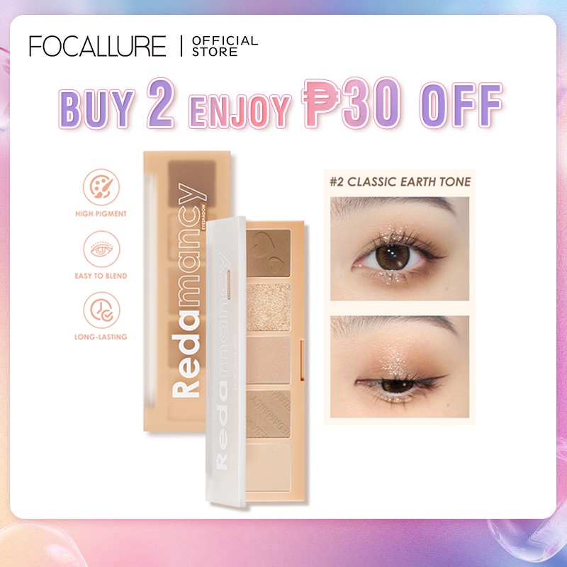 Focallure 5 Colors eyeshadow palette High pigment soft smooth fine ...