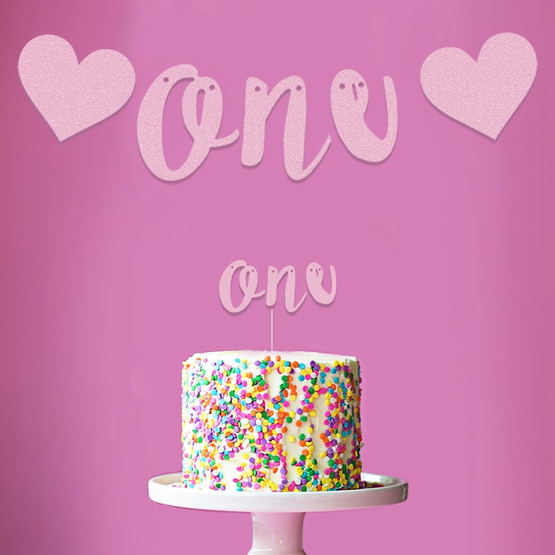 Glitter One Banner Letter Garland Baby 1 Birthday Chair Garland Flag ...