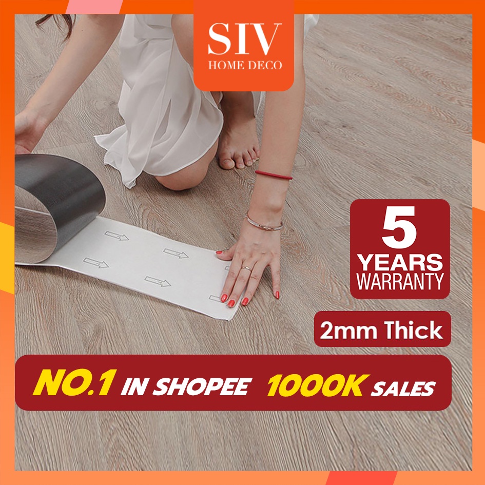 SIV 36pcs 2mm thick Wooden Design 91X15 cm Vinyl Floor Stickers ...