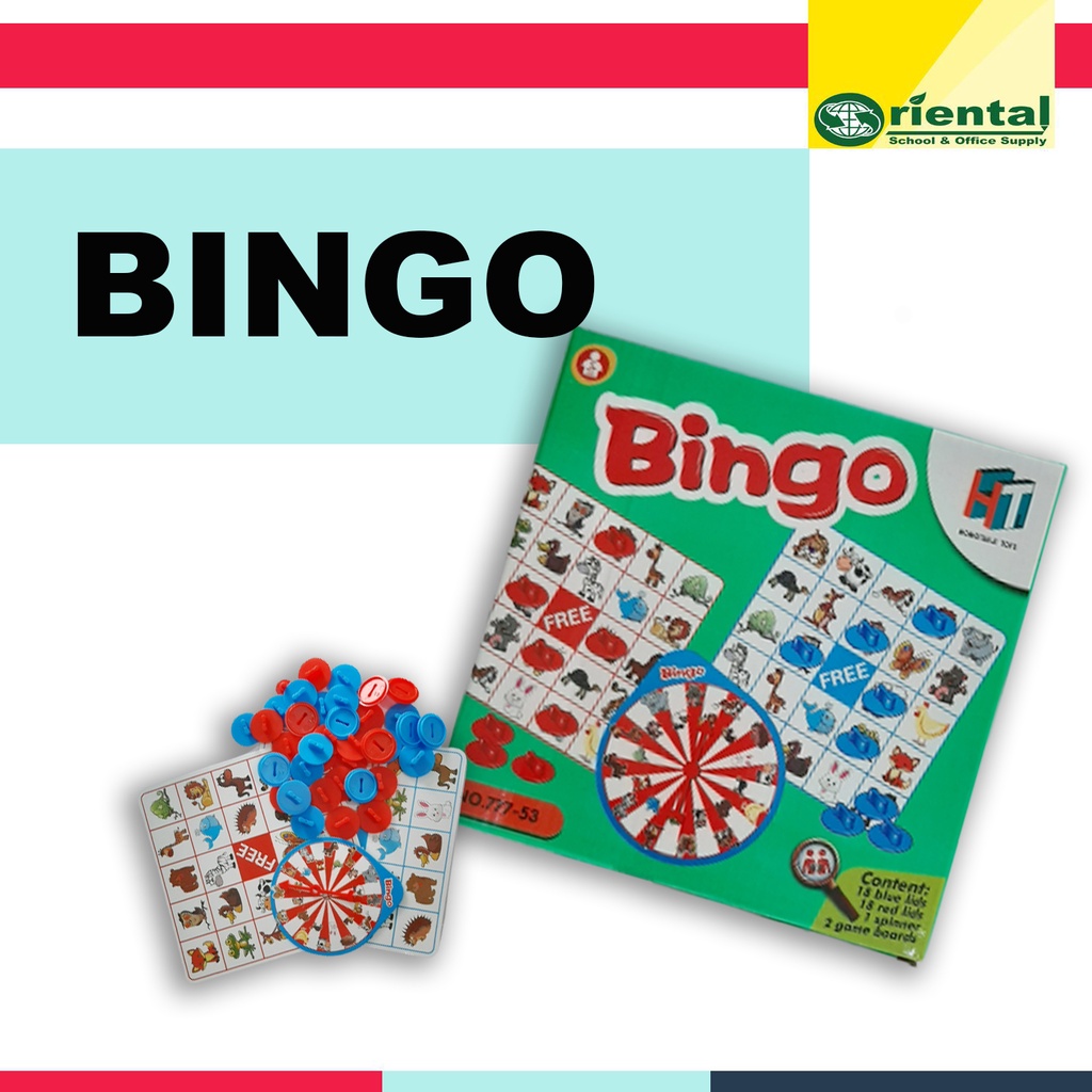 Bingo Board Games For Kids Animals In Picture Cards With Spinner 