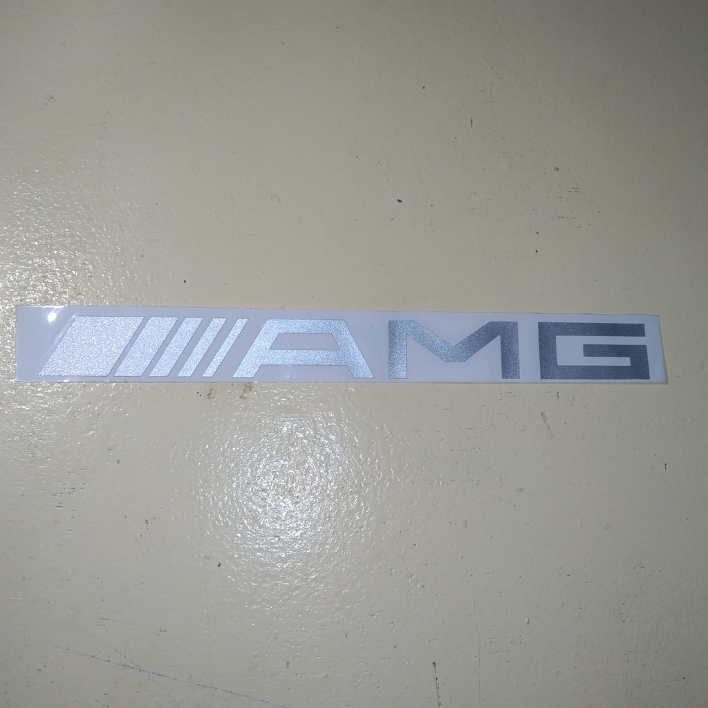 AMG CUT OUT DECAL ON METALLIC SILVER | Shopee Philippines