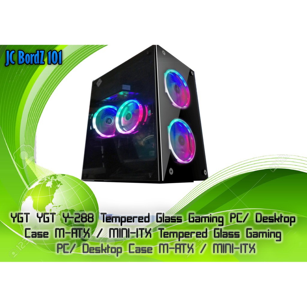 YGT Y-288 Tempered Glass Gaming PC/ Desktop Case M-ATX / MINI-ITX 101 ...