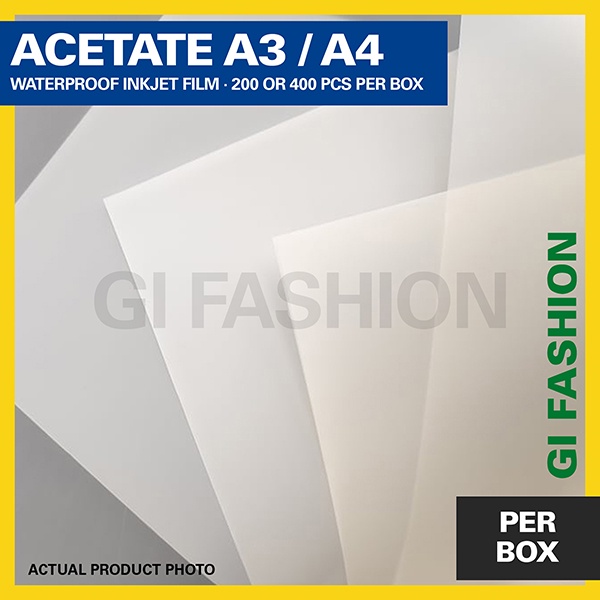 Inkjet Film acetate A3 A4 waterproof 200 PIECES 400 PIECES | Shopee ...