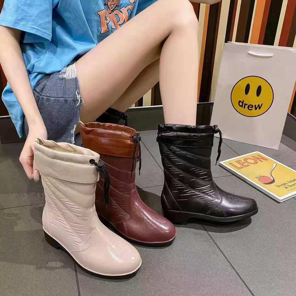 #3588 Four seasons fashion rain boots women rubber shoes | Shopee ...