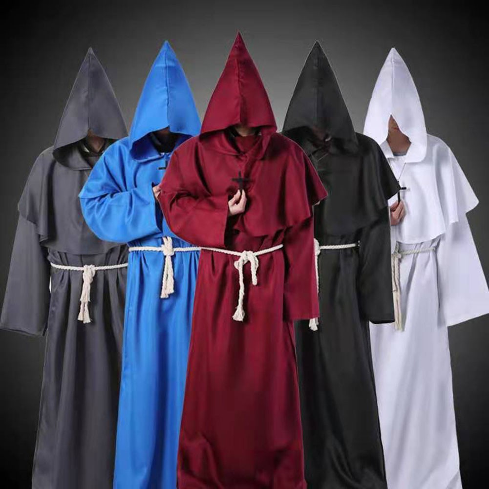 Medieval Monk Robe Priest Robe Halloween Cosplay Costume Cloak | Shopee ...
