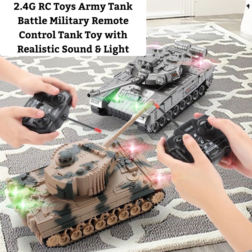 2.4G RC Toys Army Tank Battle Military Remote Control Tank Toy with ...