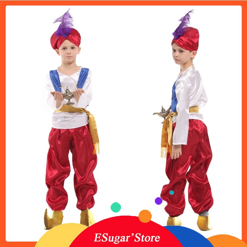 Kids Boys Aladdin Arabian Arab Prince Costume Outfit Movie the Magic ...
