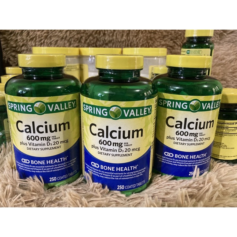 Spring Valley Calcium plus vitamin D3 coated tablets, 250 count | BeeCost