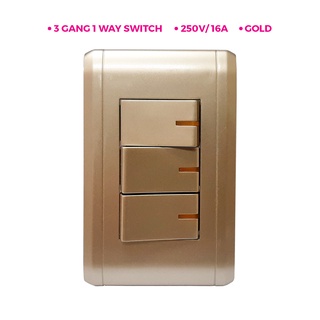Akari 3 Gang 1 Way Switch 16A 250V, V Series | Shopee Philippines