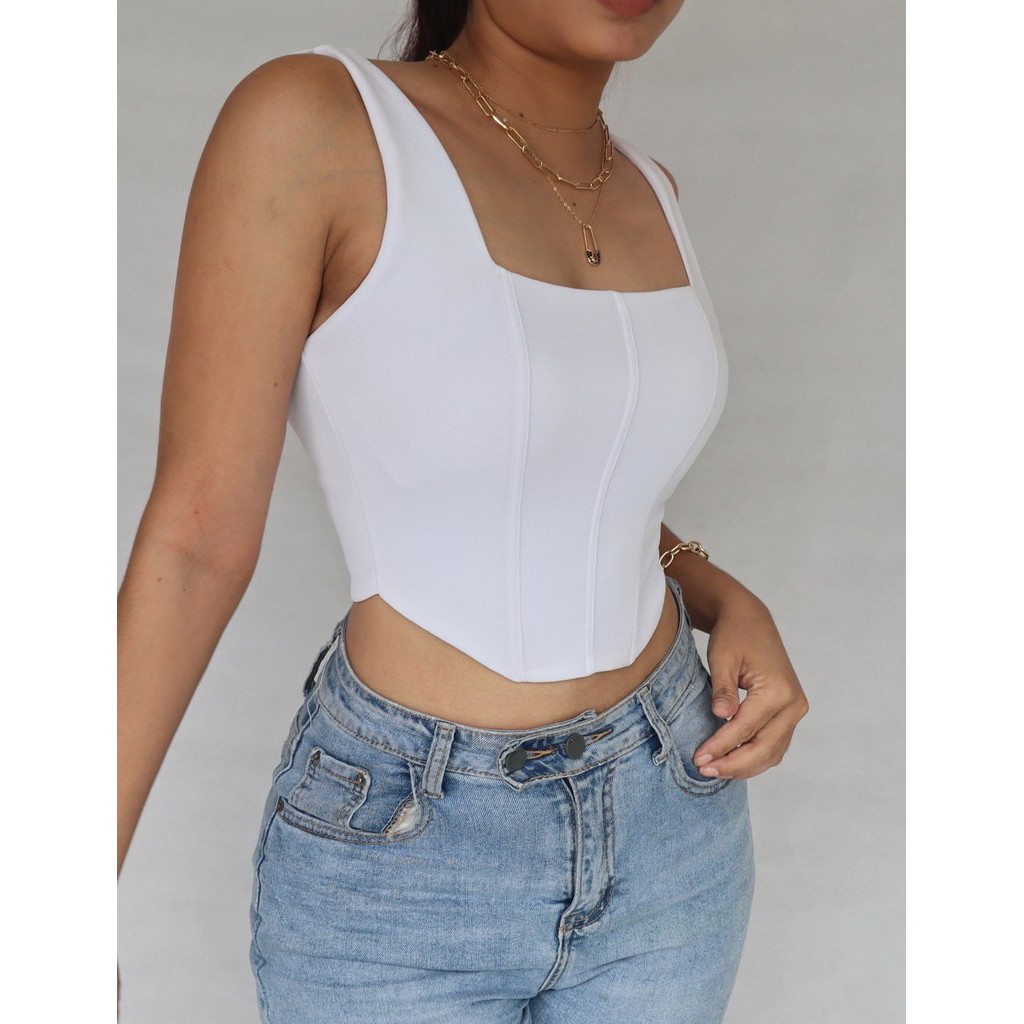 Corset Croptop Bustier Crop Top - Kelly | Shopee Philippines