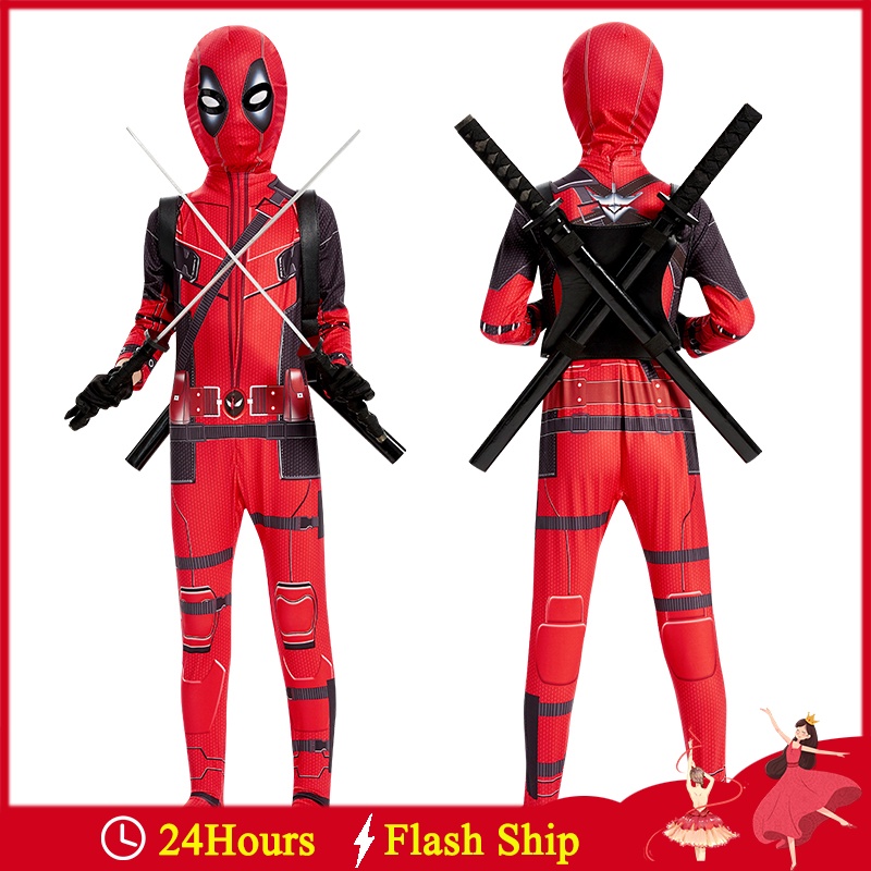 Marvel X-men Deadpool Cosplay Costume Boy Men Halloween Superhero ...