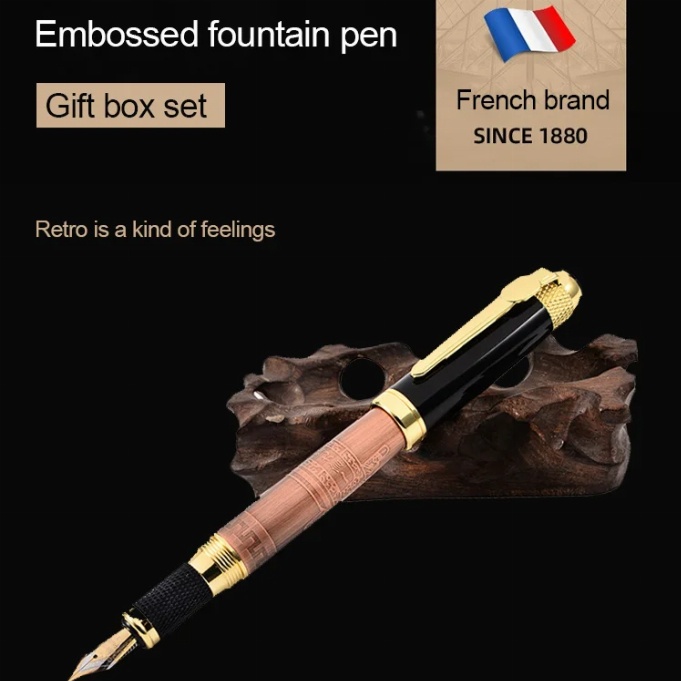 Bronze embossed pattern fountain pen | Shopee Philippines