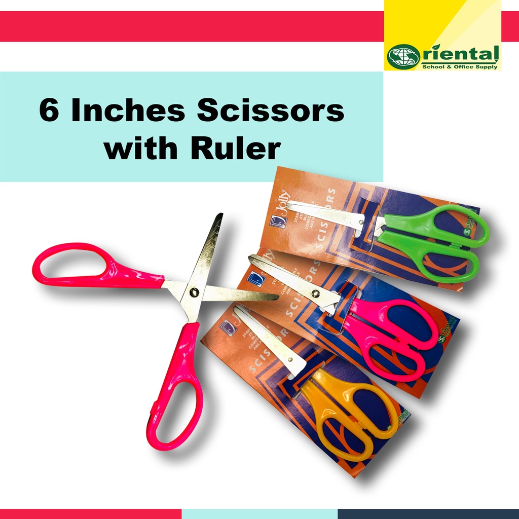 Jolly Stainless Scissors with Ruler For Kids - length with measurements ...