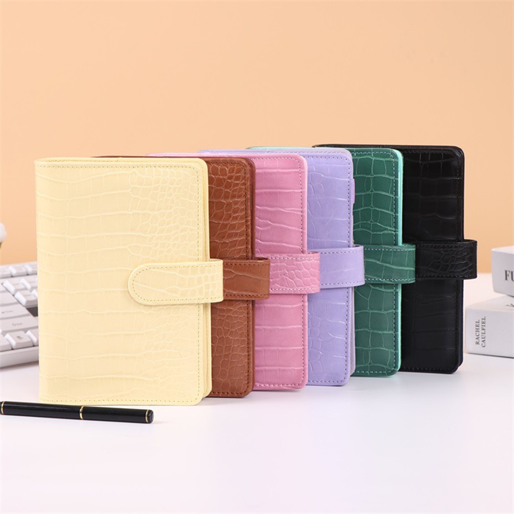 A6 Macaroon Laser Color Crocodile pattern DIY Binder Notebook Cover ...